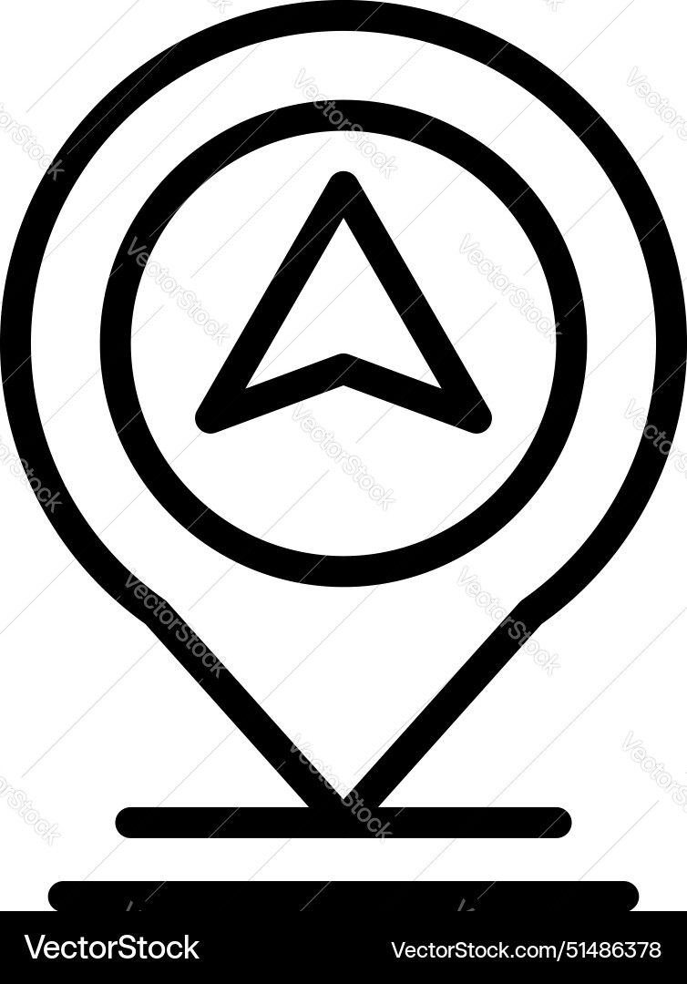 Navigation pin icon with compass design Royalty Free Vector