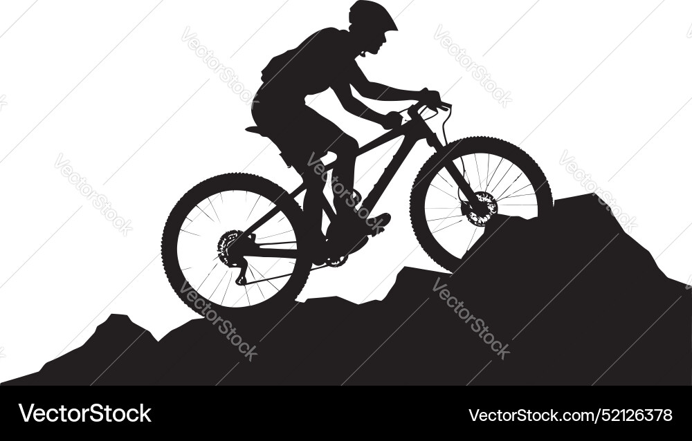 Peak prowler shadowy mountain biker Royalty Free Vector