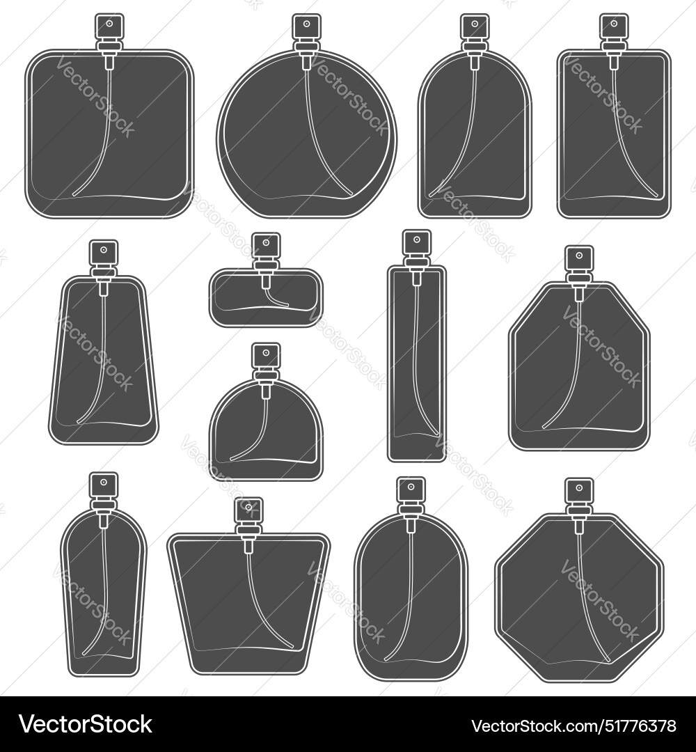 Set of with bottle perfume spray Royalty Free Vector Image