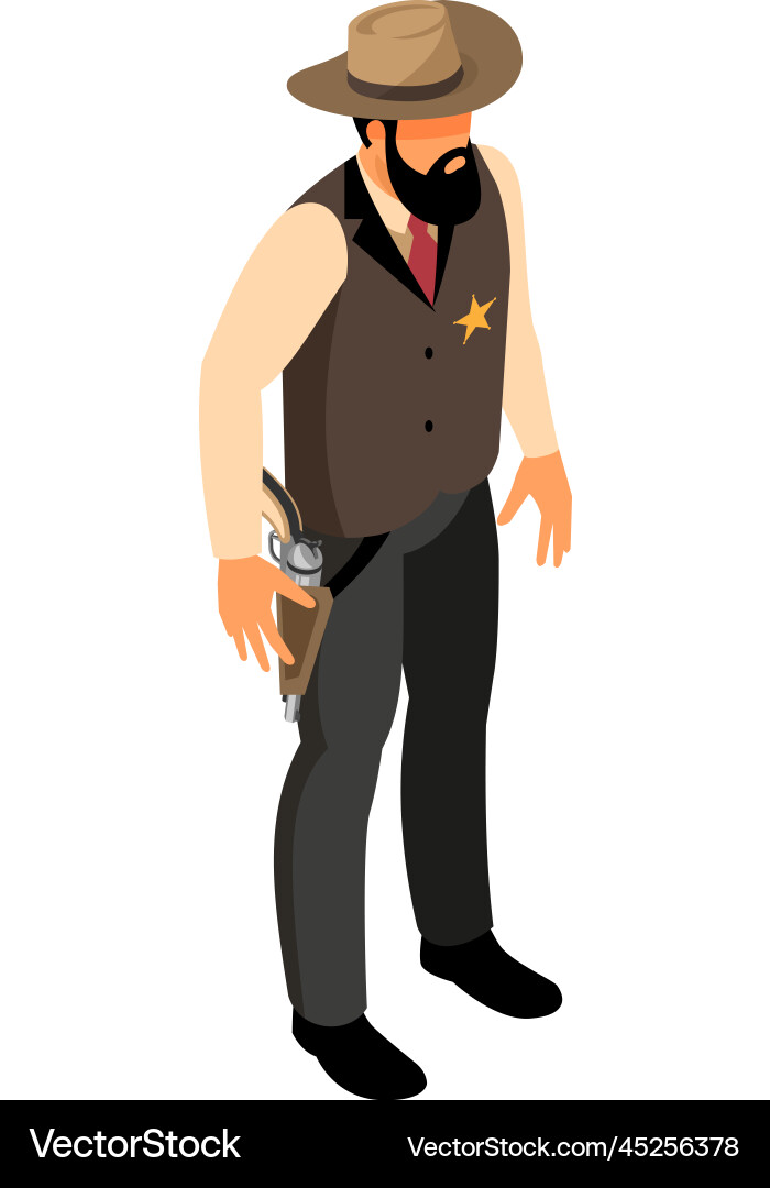 Sheriff isometric Royalty Free Vector Image - VectorStock