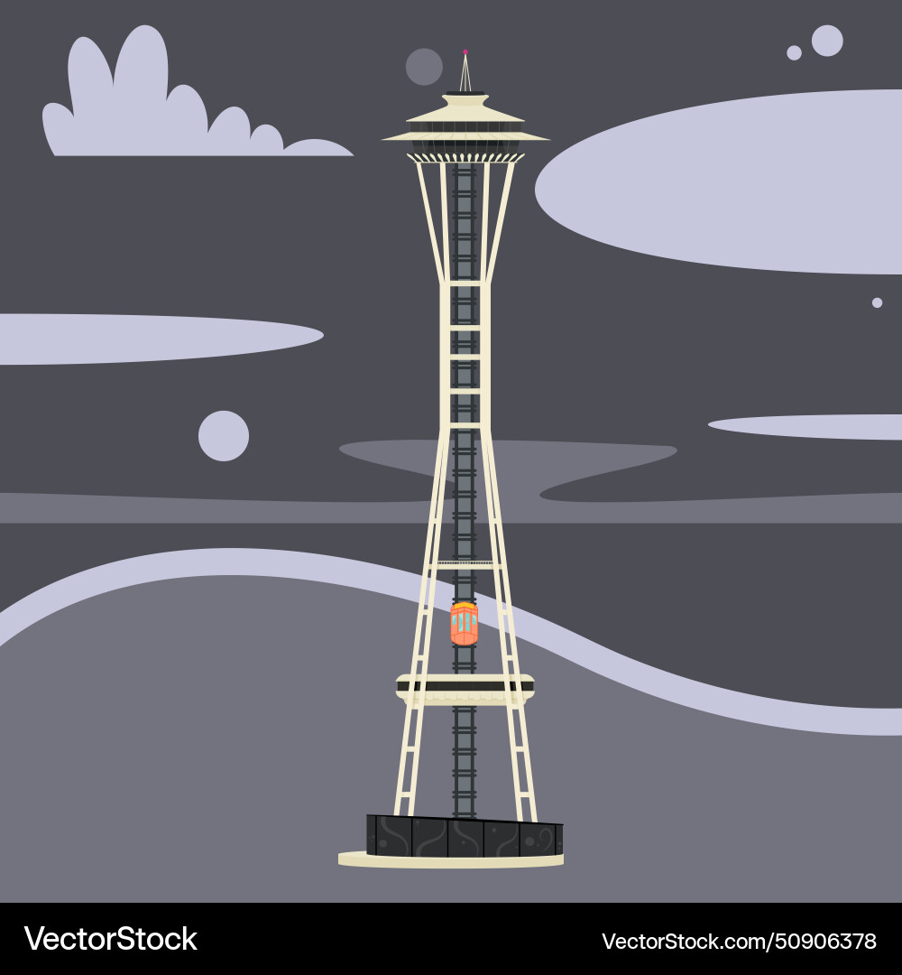 Space needle Royalty Free Vector Image - VectorStock