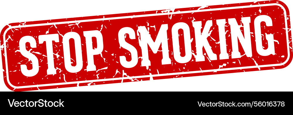 Stop smoking rectangular sign stamp Royalty Free Vector