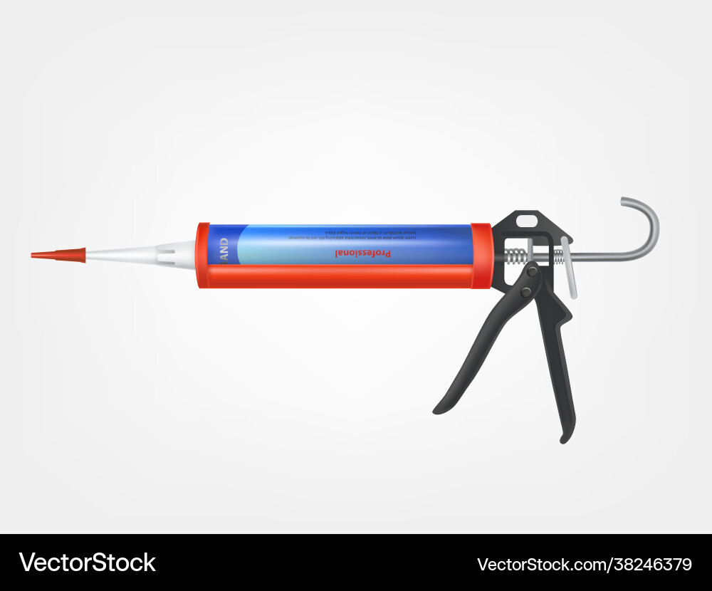 3d realistic caulking gun metallic bottle Vector Image