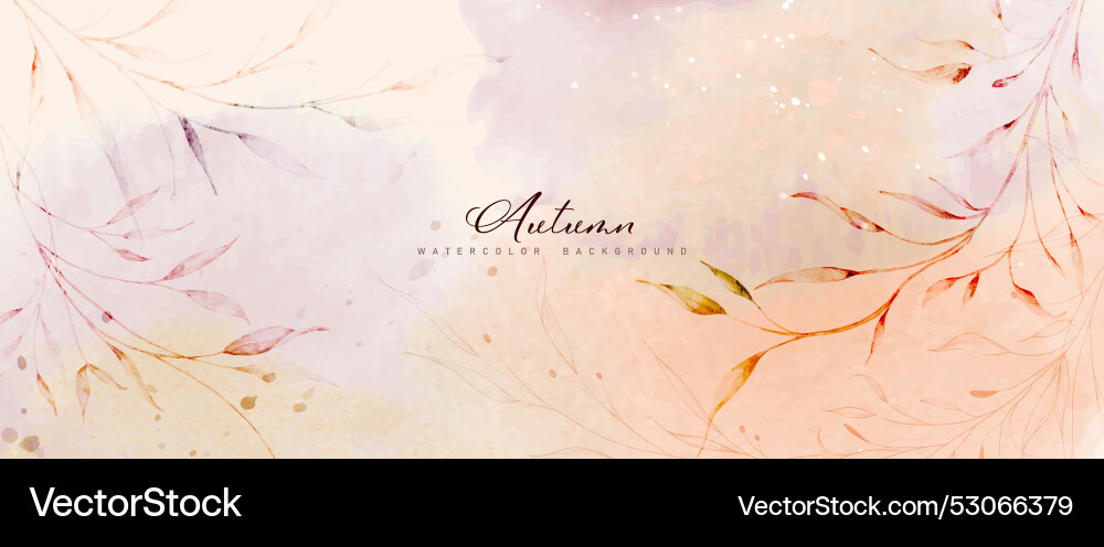 Autumn abstract background with watercolor Vector Image