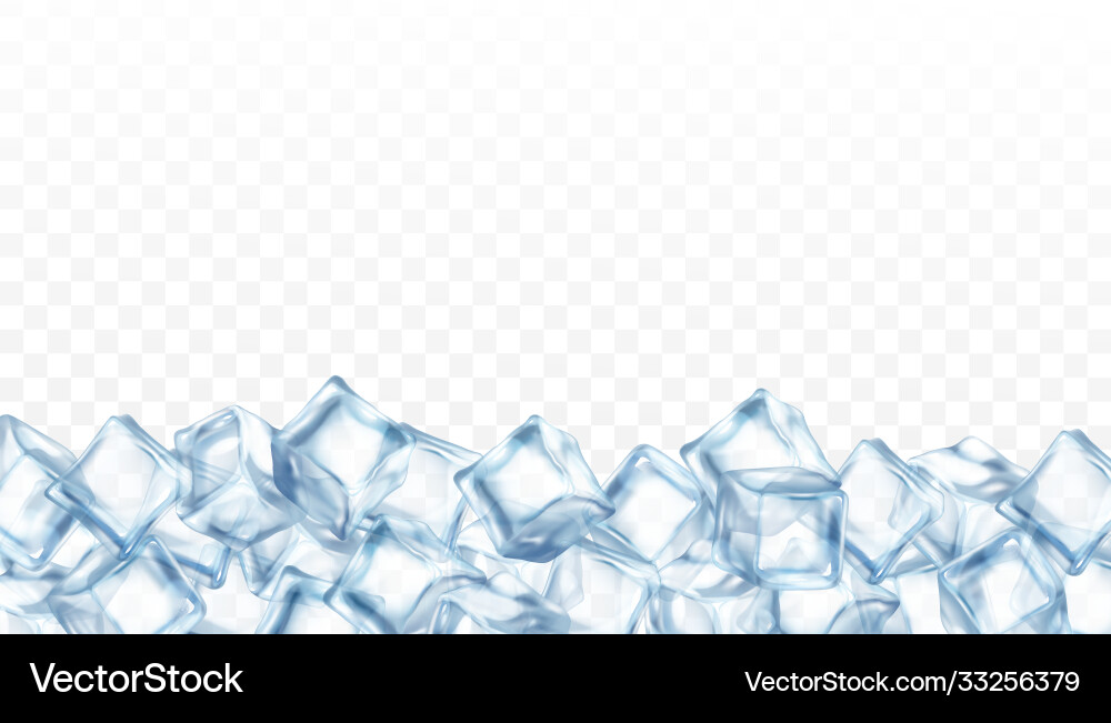 Banner template with clear blue ice cubes Vector Image