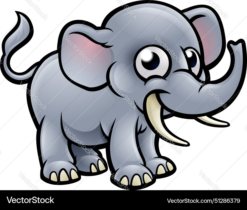 Cartoon elephant character Royalty Free Vector Image