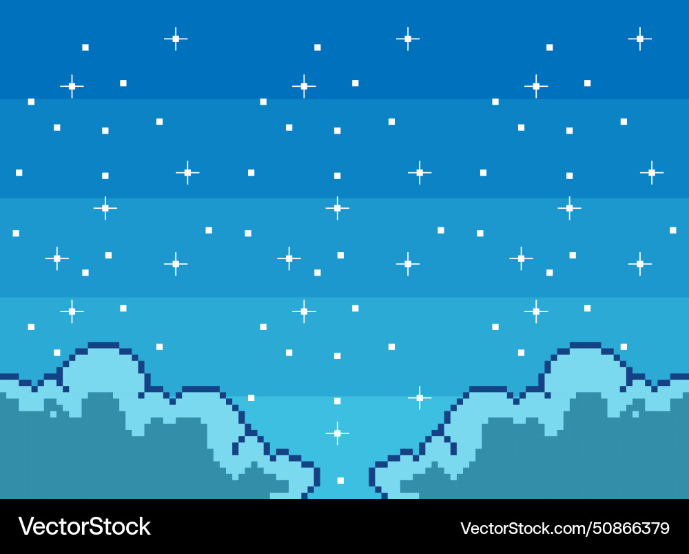 Cloud night pixel background Royalty Free Vector Image