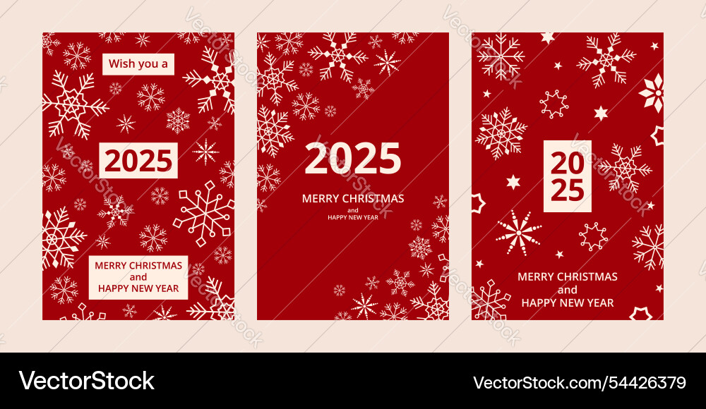 Collection vertical red celebration posters Vector Image