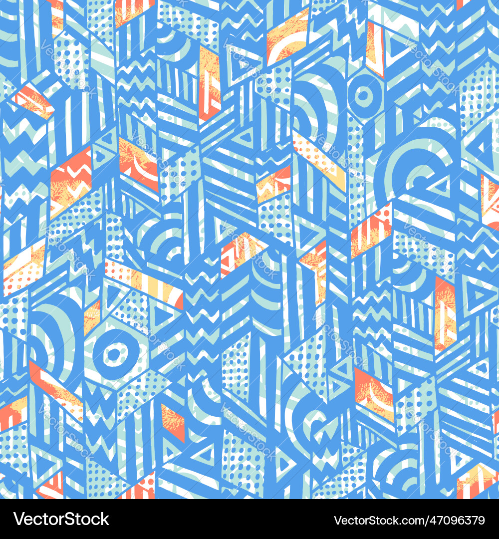 Colorful geometric doodle Royalty Free Vector Image