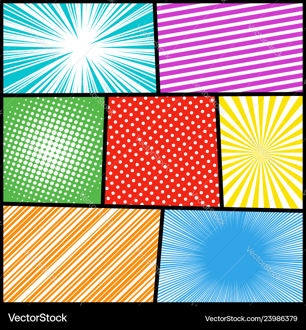 Comic book page light composition Royalty Free Vector Image