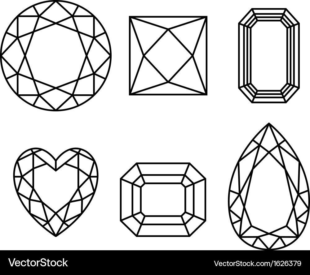 Diamonds wireframe on white background Royalty Free Vector
