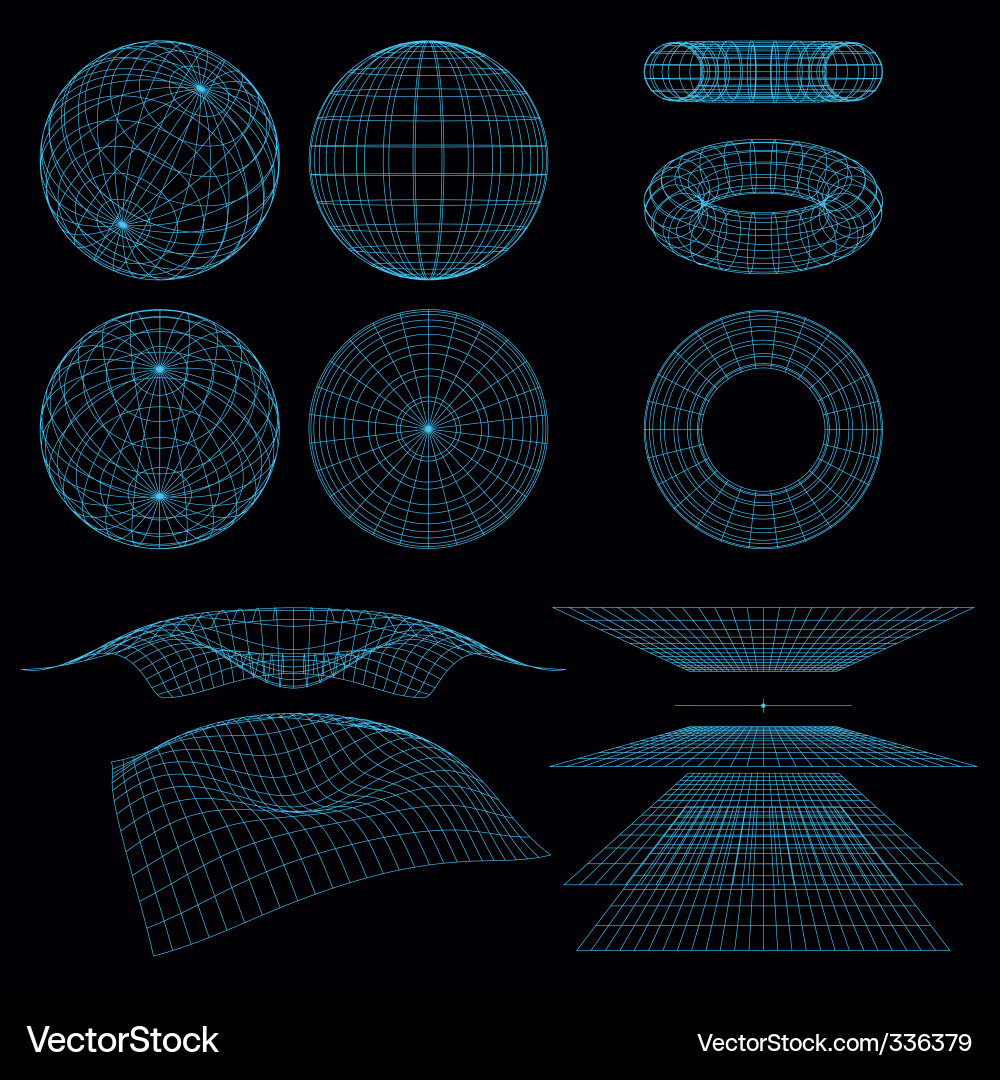 Wireframe Geometry Geometry Wireframe Grid Isolated 3d Abstract Stock