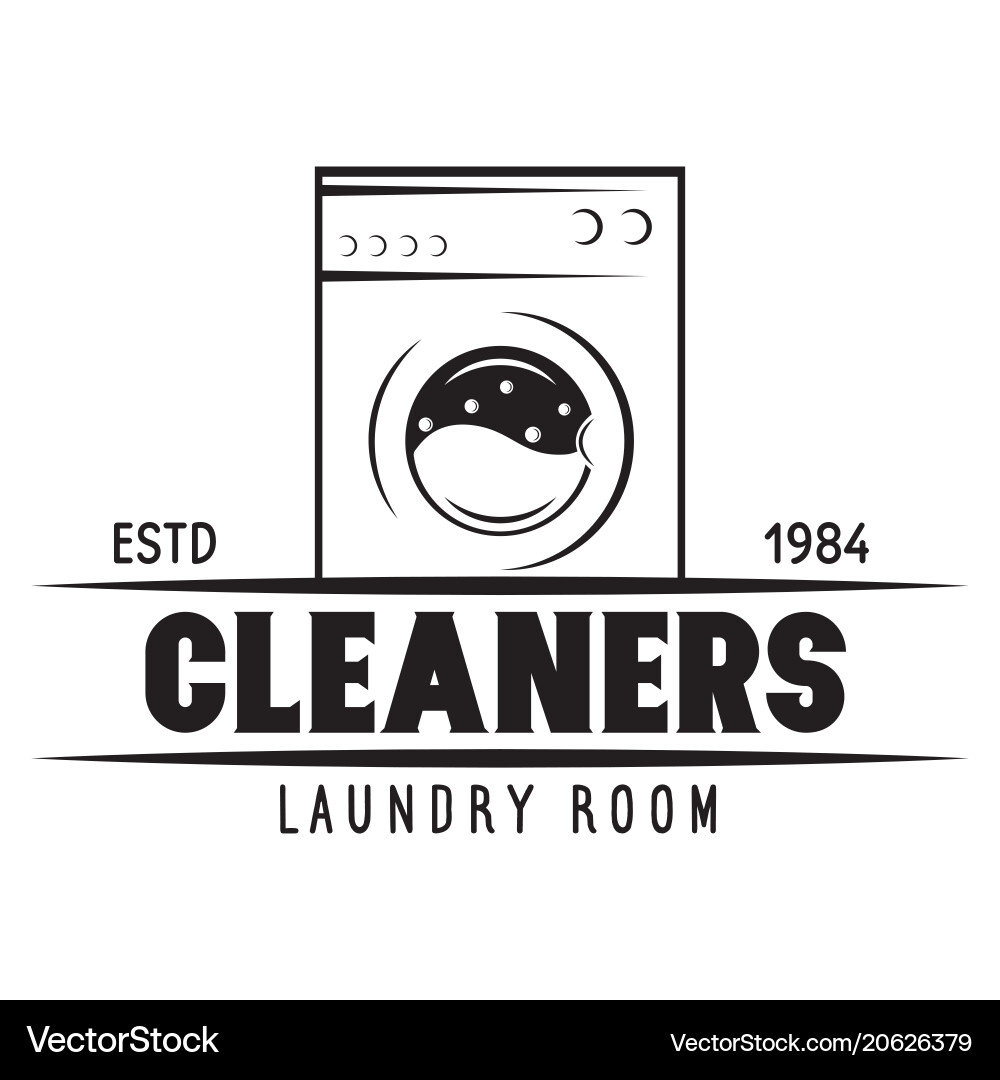 Laundry logo emblem design element Royalty Free Vector Image