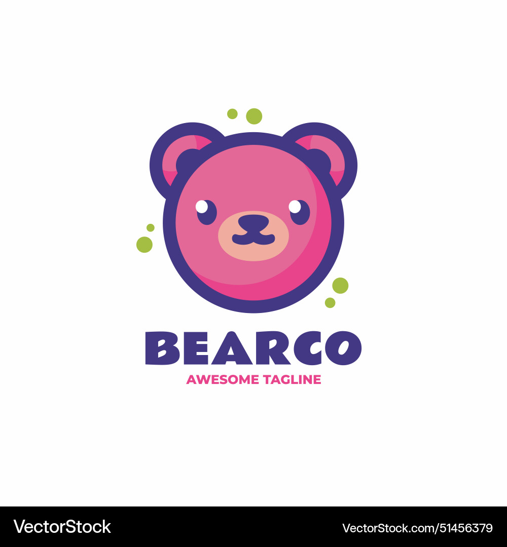 Logo bear simple mascot style Royalty Free Vector Image