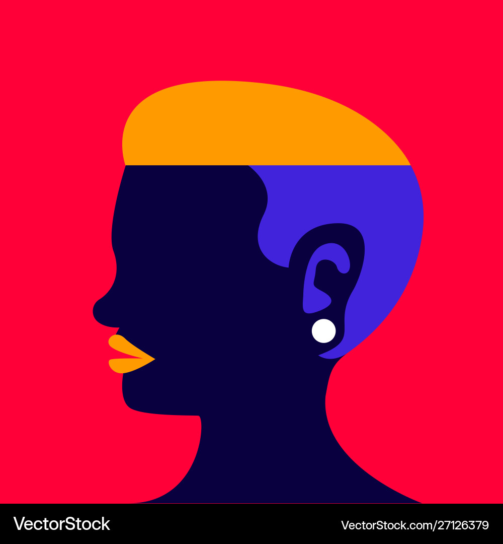 Side head woman Royalty Free Vector Image - VectorStock