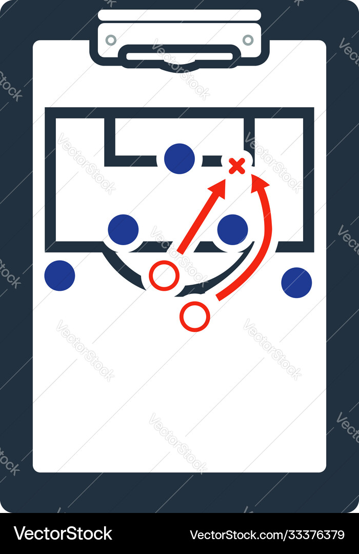 Soccer coach tablet with scheme game icon Vector Image