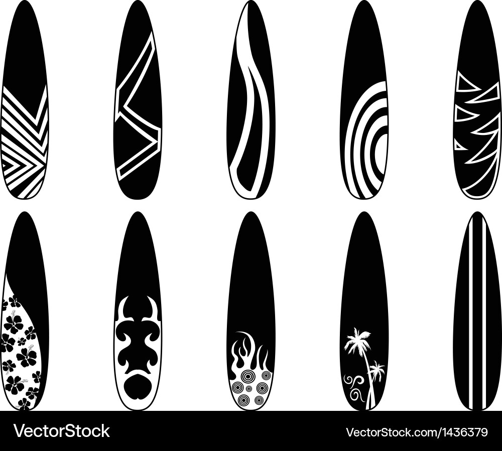 Surfboard icons Royalty Free Vector Image - VectorStock