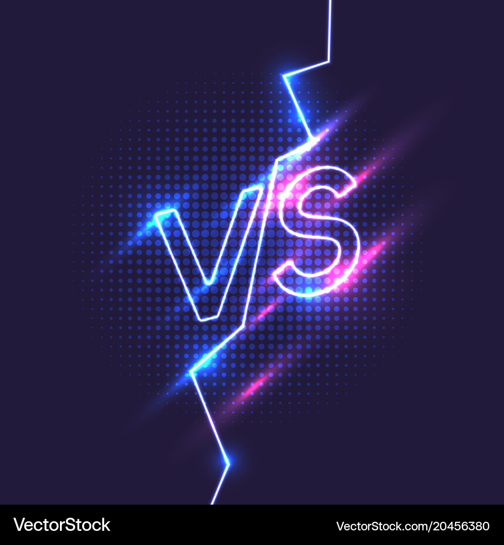 Bright poster symbols of confrontation vs Vector Image