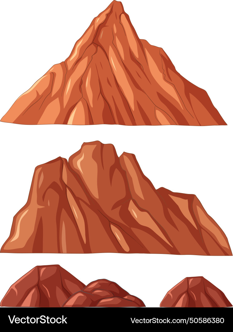 Collection of stylized mountain Royalty Free Vector Image