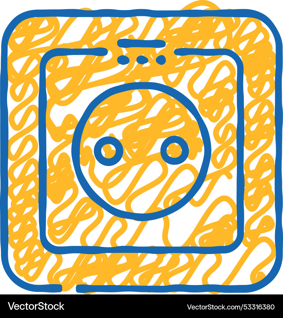 Dc power icon doodle Royalty Free Vector Image