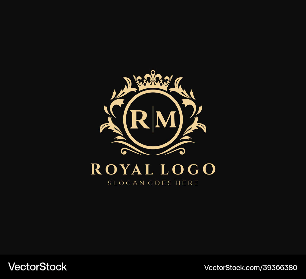 Initial rm letter luxurious brand logo template Vector Image