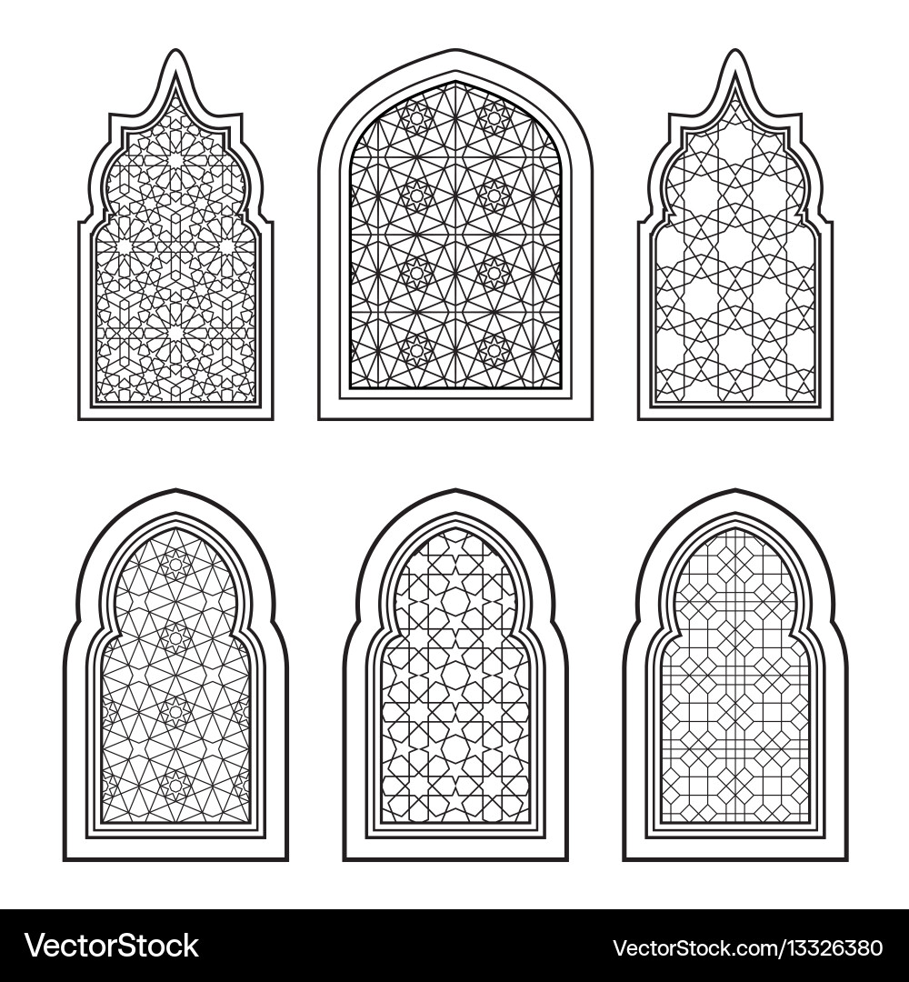 Islamic Window Patterns Royalty Free Vector Image