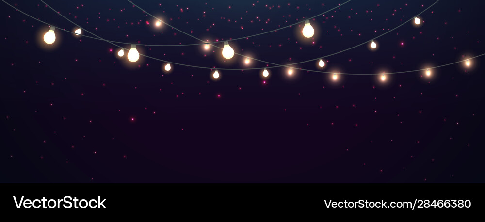 Magic lights on night dark blue sky with sparkling