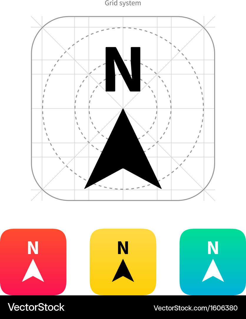 North direction compass icon Royalty Free Vector Image