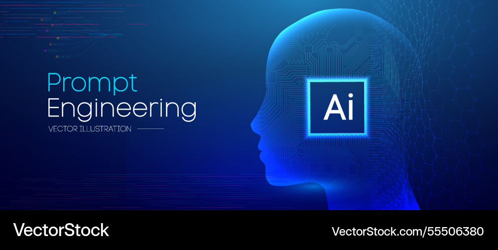 Prompt engineering ai and data visualization Vector Image