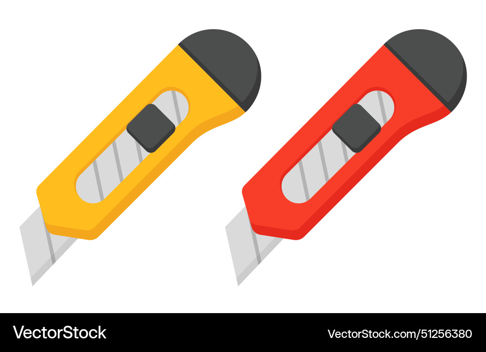 Red and orange cutter flat Royalty Free Vector Image