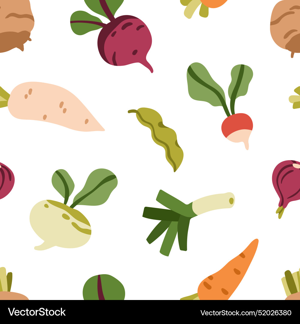 Vegetable pattern seamless design natural Vector Image