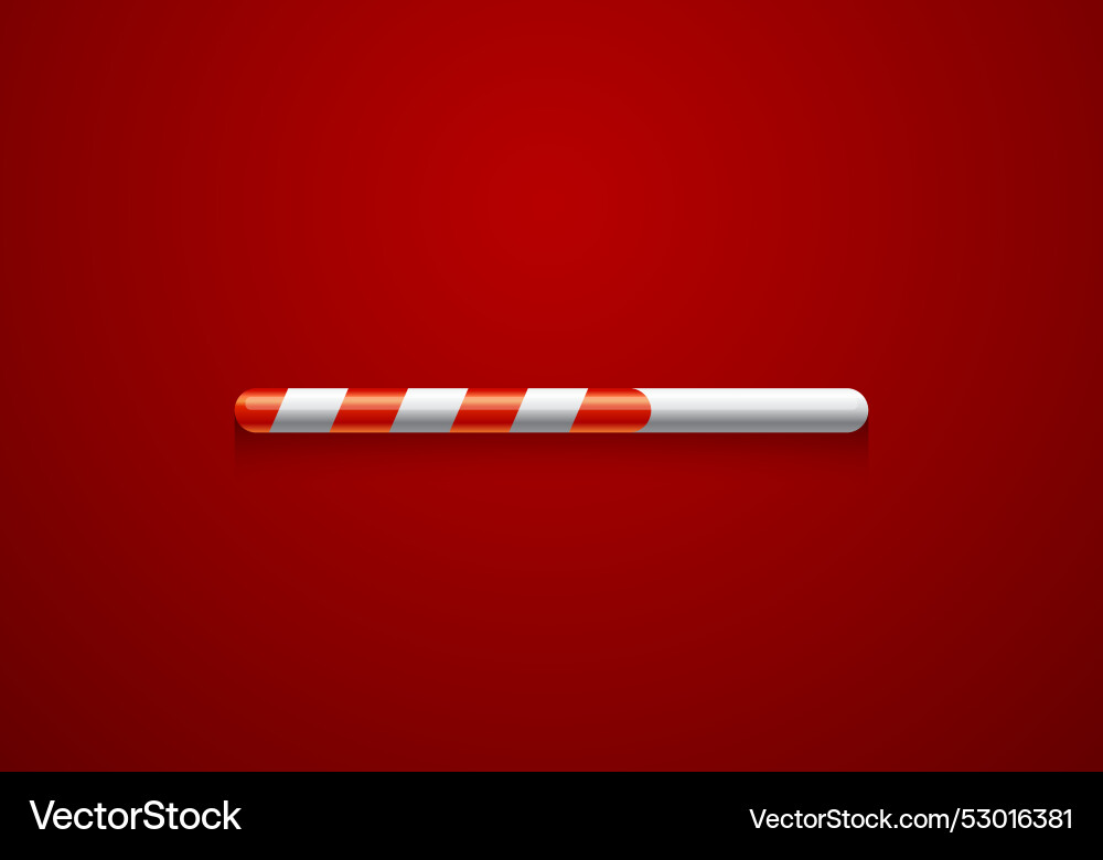 3d red and white loading bar on a background Vector Image