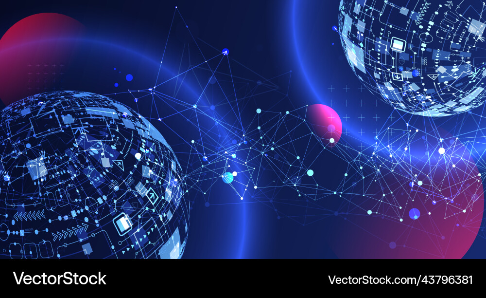 Abstract technology sphere background global Vector Image