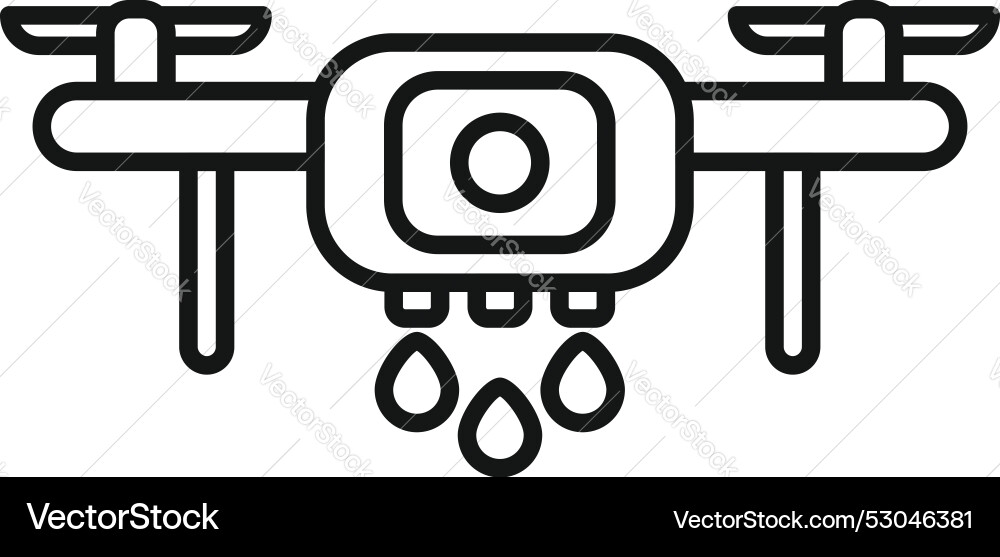 Agriculture drone spraying water drops icon Vector Image