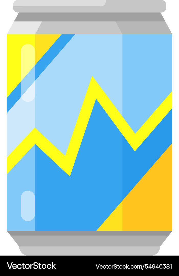 Aluminum can with a blue and yellow modern Vector Image