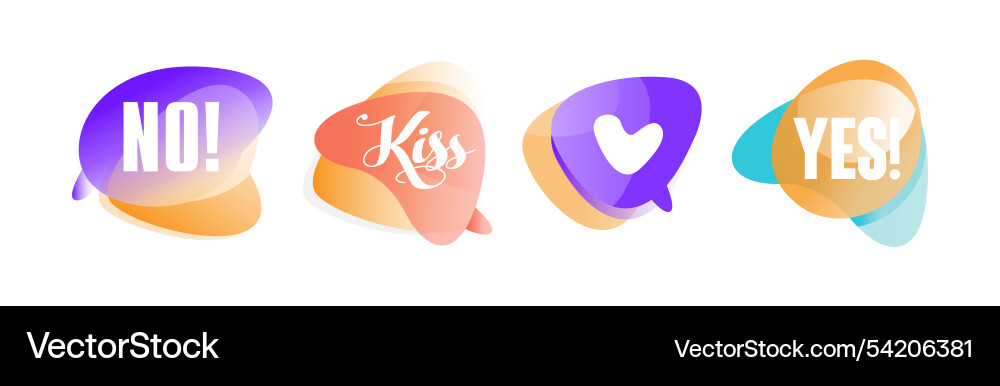 Colorful transparent speech bubbles with short Vector Image Colorful transparent speech bubbles with short Vector Image