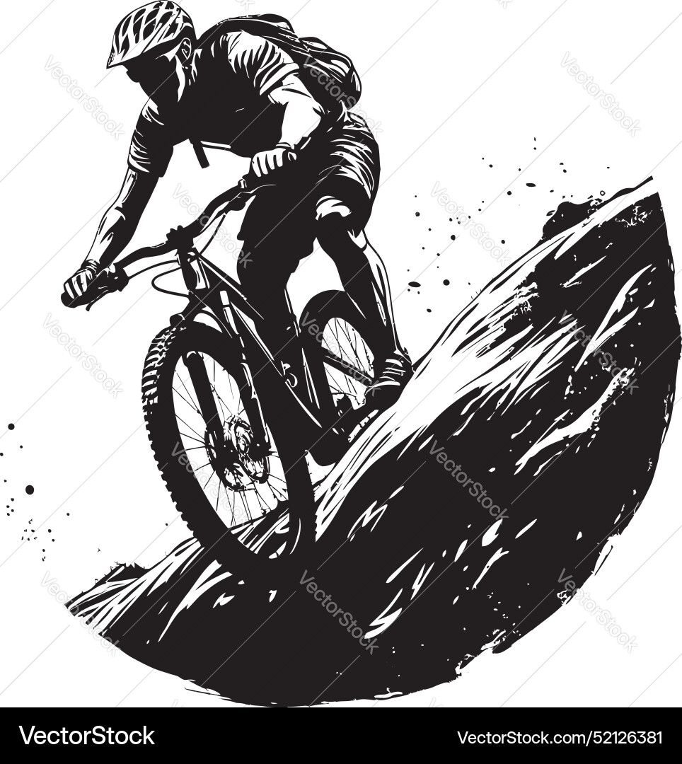 Crags conquest cyclist crest graphic pinnacle Vector Image