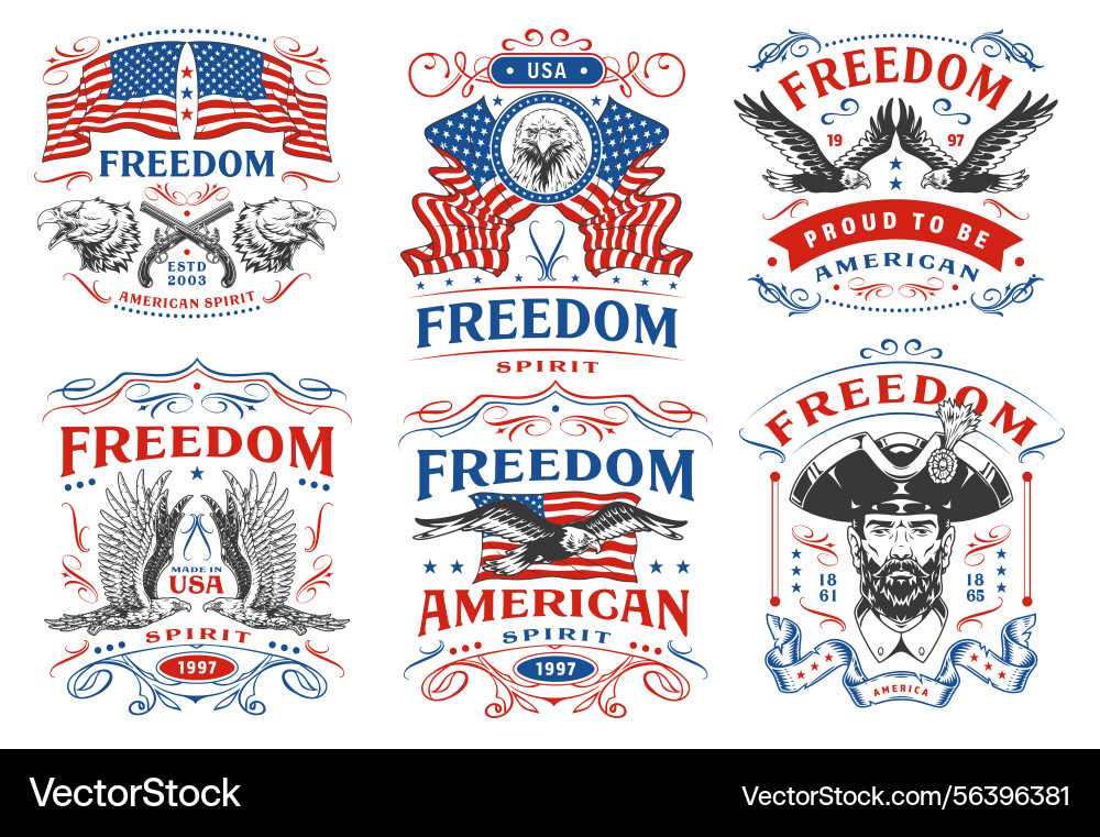 Creative designs celebrating freedom Royalty Free Vector