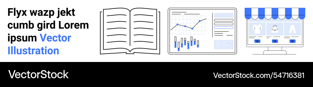 Digital marketing tools book analytics graph Vector Image