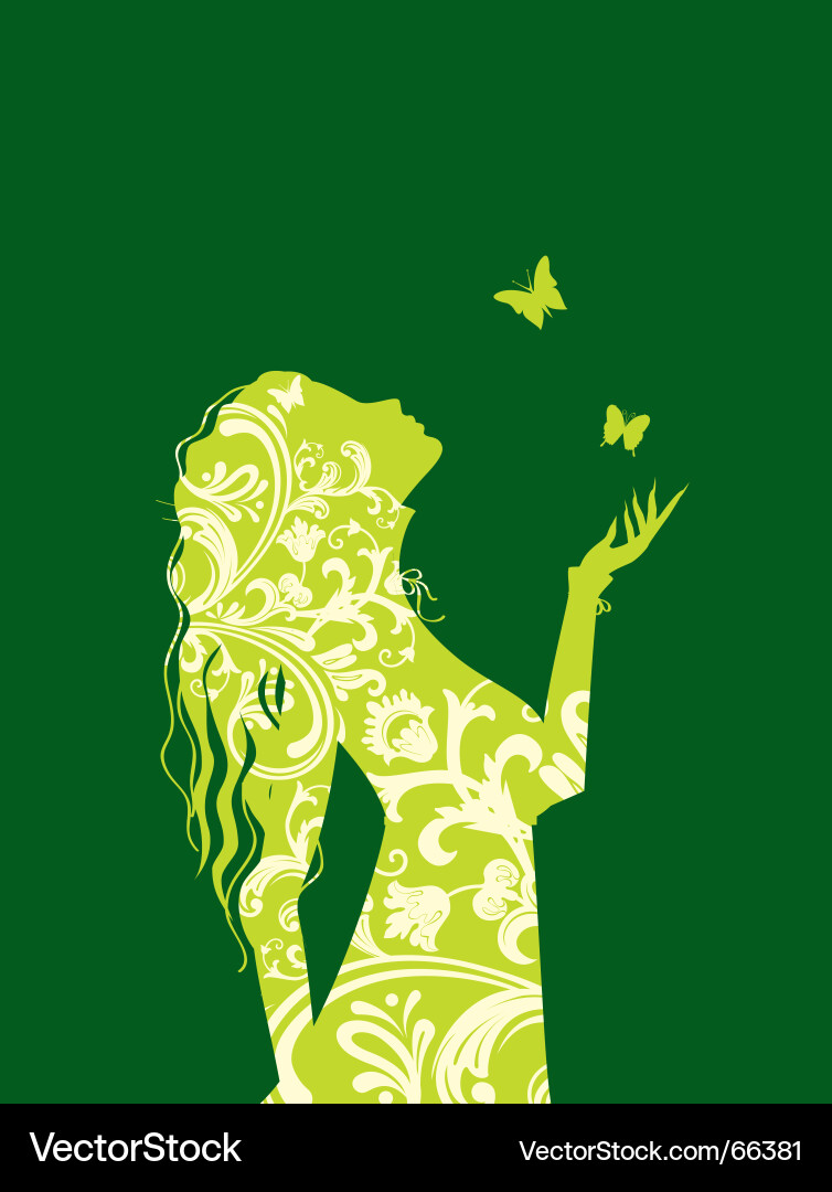 Floral girl Royalty Free Vector Image - VectorStock