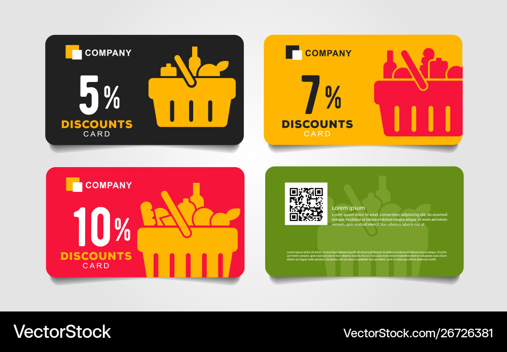 Grocery Store Discount Cards Royalty Free Vector Image