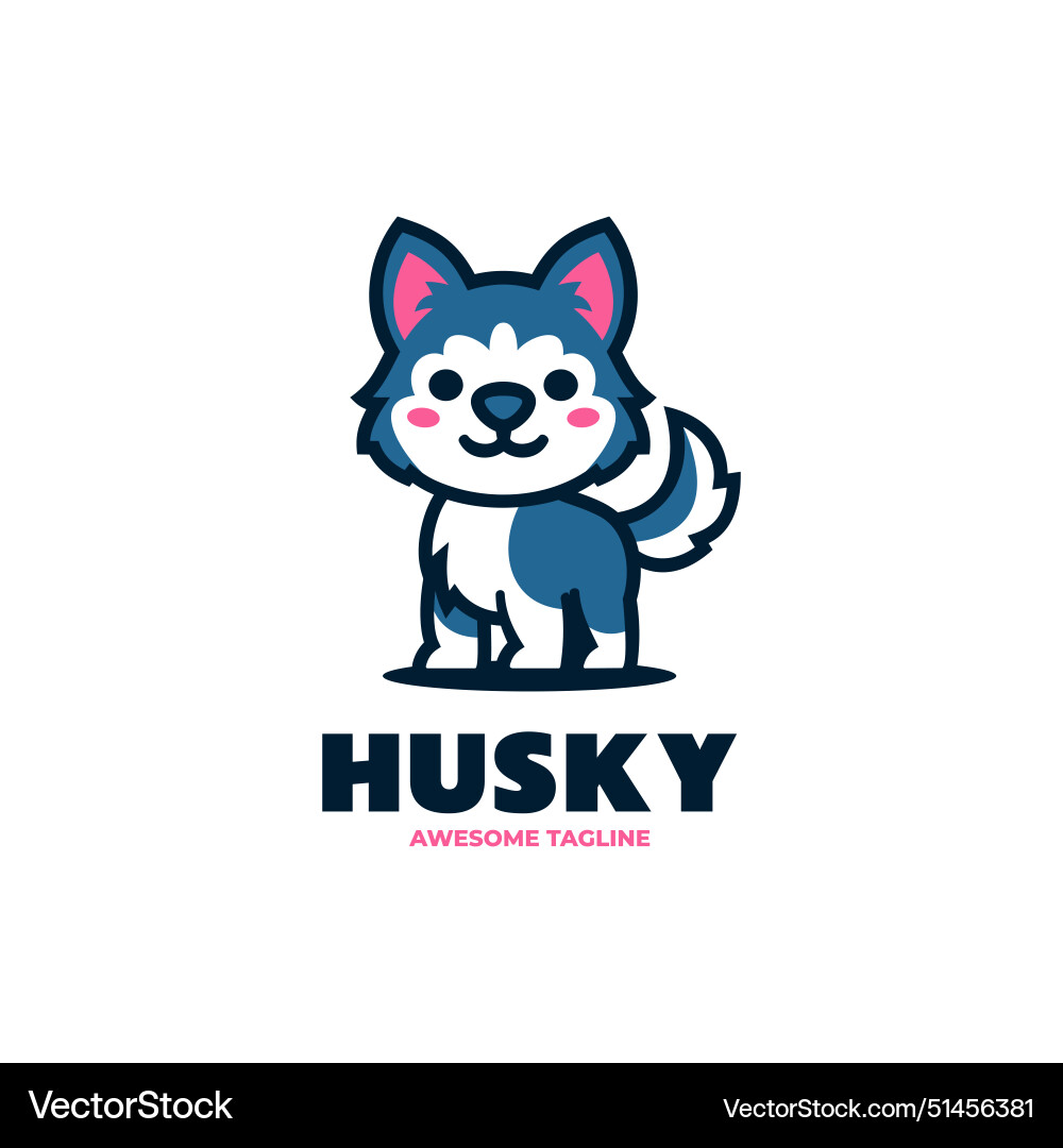 Logo husky mascot cartoon style Royalty Free Vector Image