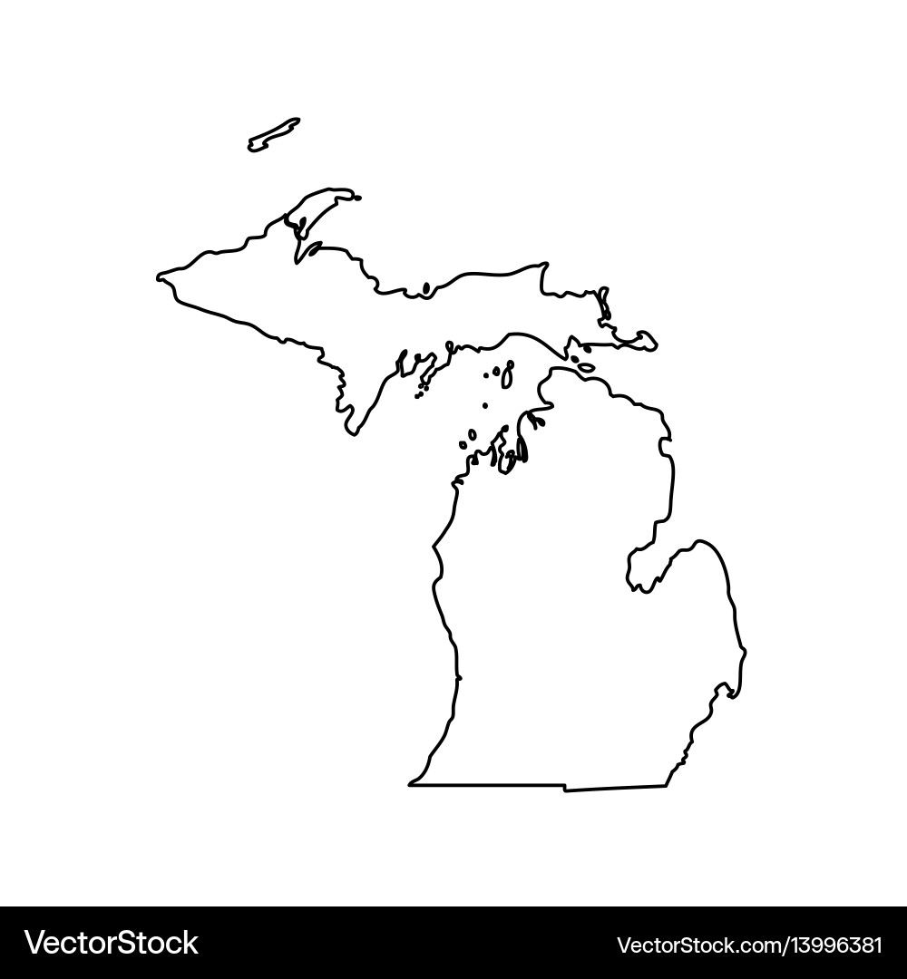 Map of the us state michigan Royalty Free Vector Image