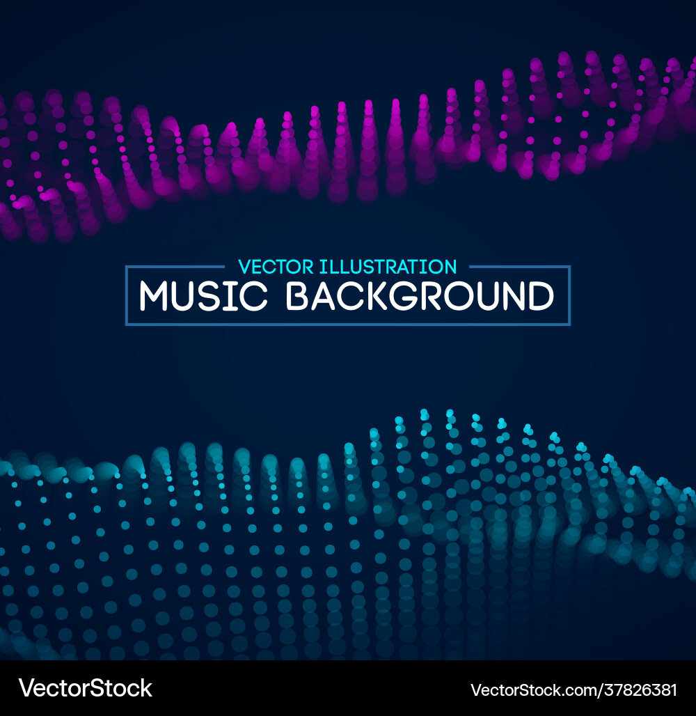 Music background blue abstract futuristic Vector Image