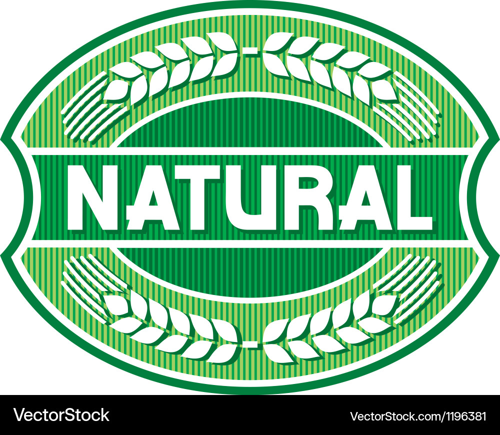 Natural label Royalty Free Vector Image - VectorStock