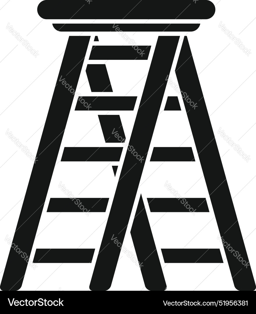 Step ladder standing with platform for working Vector Image