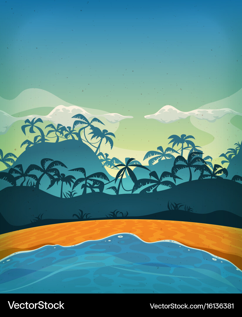 Summer tropical desert island Royalty Free Vector Image
