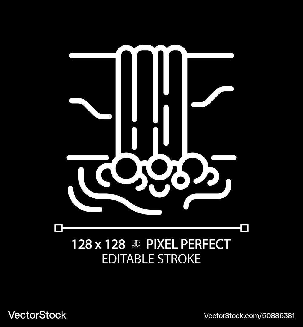 Waterfall white linear icon for dark theme Vector Image