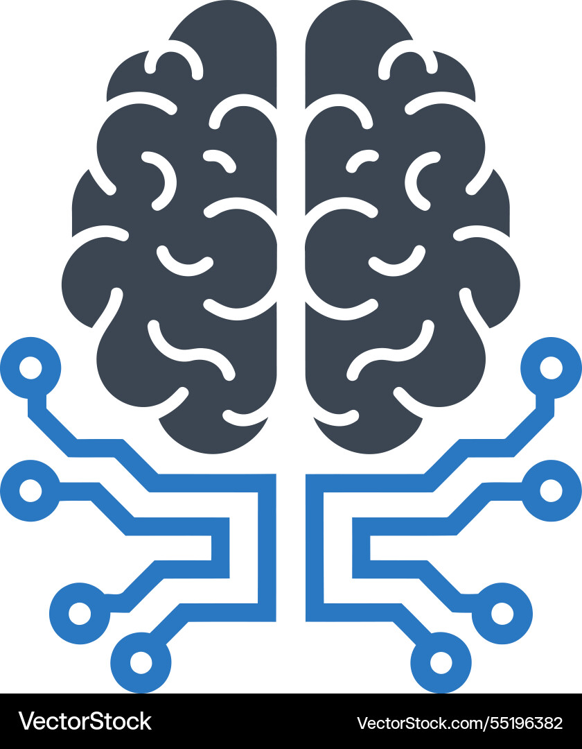 Ai brain icon Royalty Free Vector Image - VectorStock