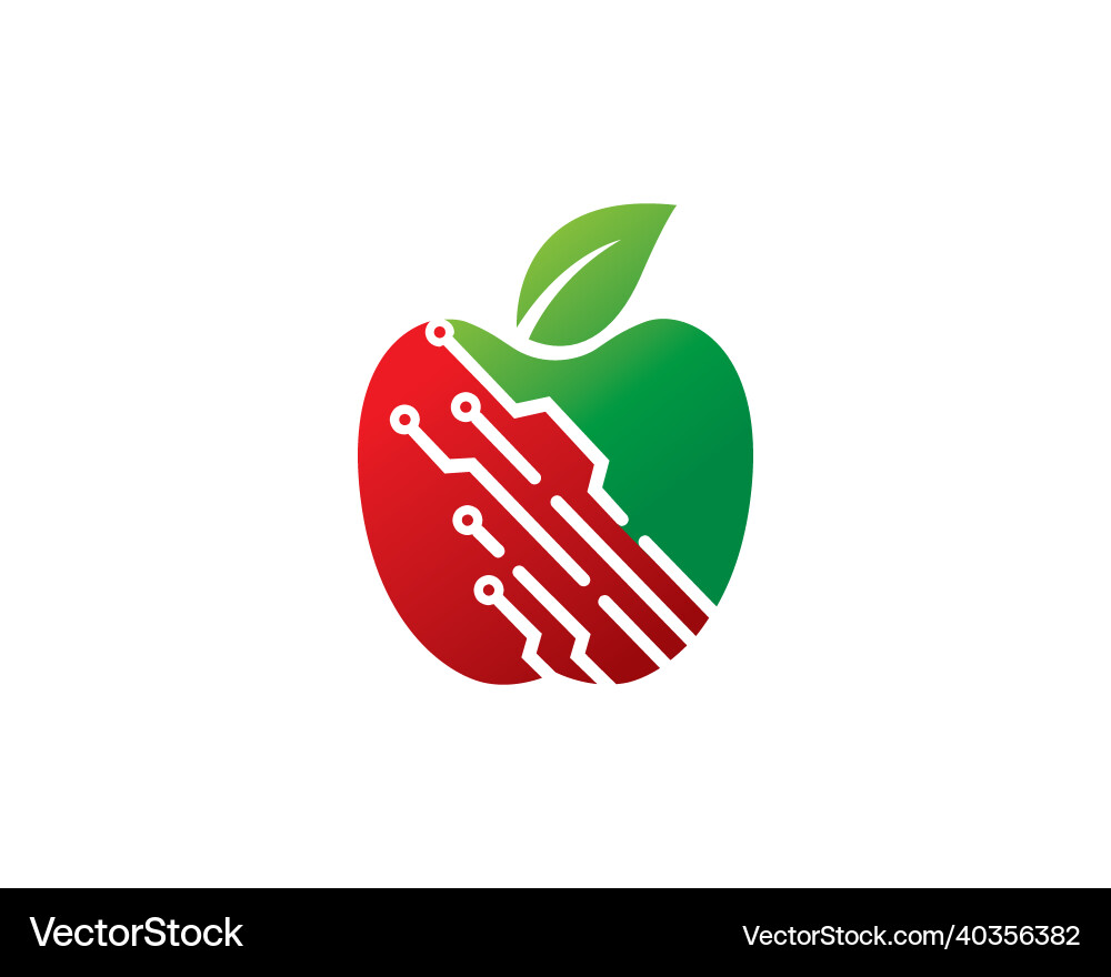Apple tech logo template icon symbol Royalty Free Vector